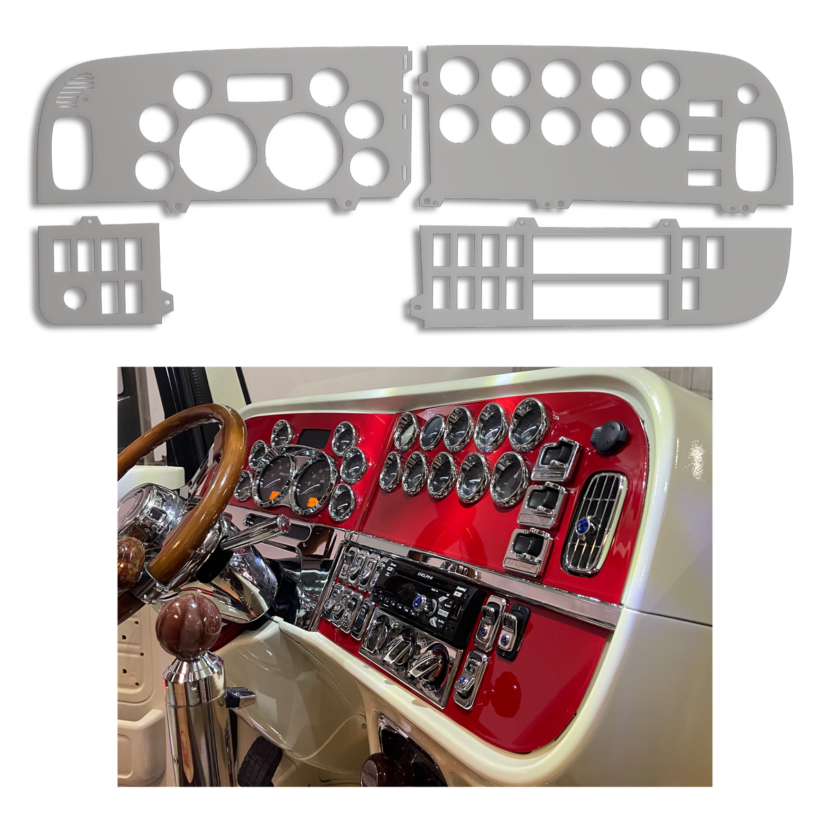 Home All products Peterbilt 379 389 2007 and UP Dash Pa...