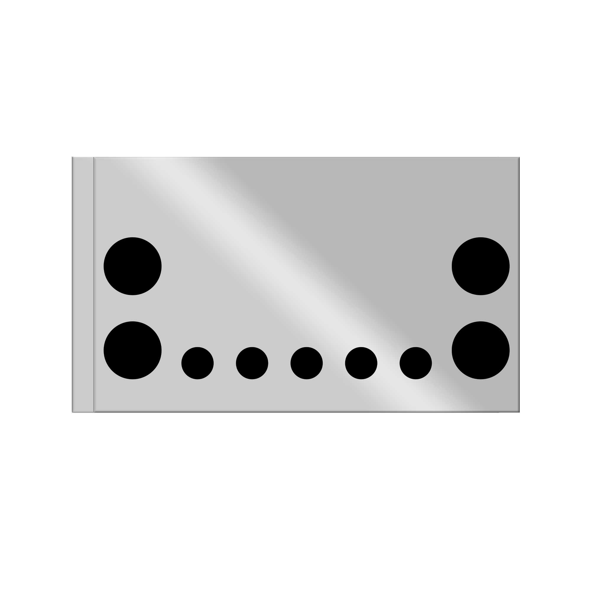 Rear Center Panel 20 Inch SQ Style Stainless Steel W/ 4 - 4 Inch 5 - 2